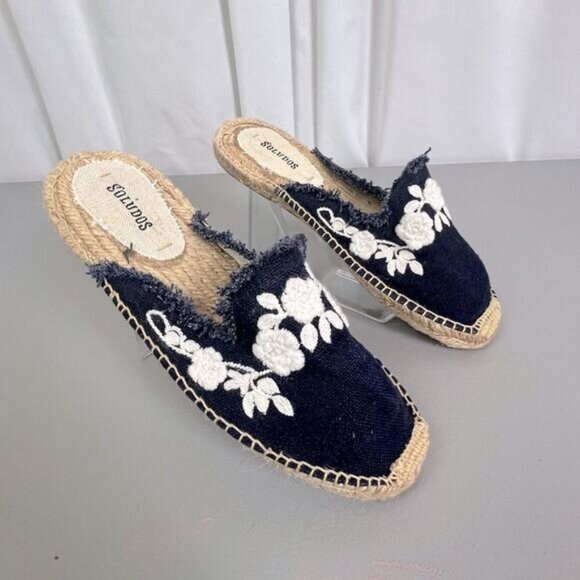 Soludos | Shoes | Soludos Womensslip On Espadrille Blue And White Size ...